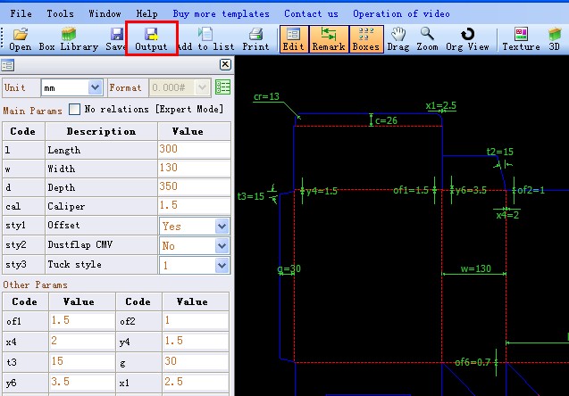 1000 box template: The box 0215|cardboard box templates