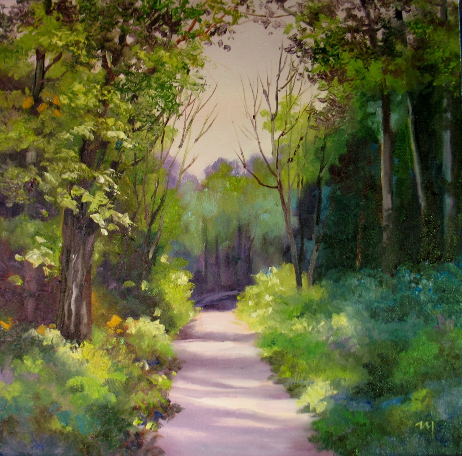 Nel's Everyday Painting: Filtered Sunlight, Woods - SOLD