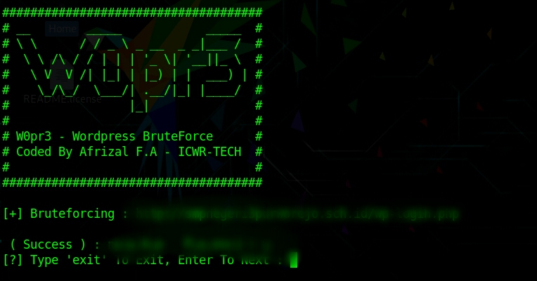w0pr3 - Wordpress Bruteforce Tool (Wpbf) - chikstech