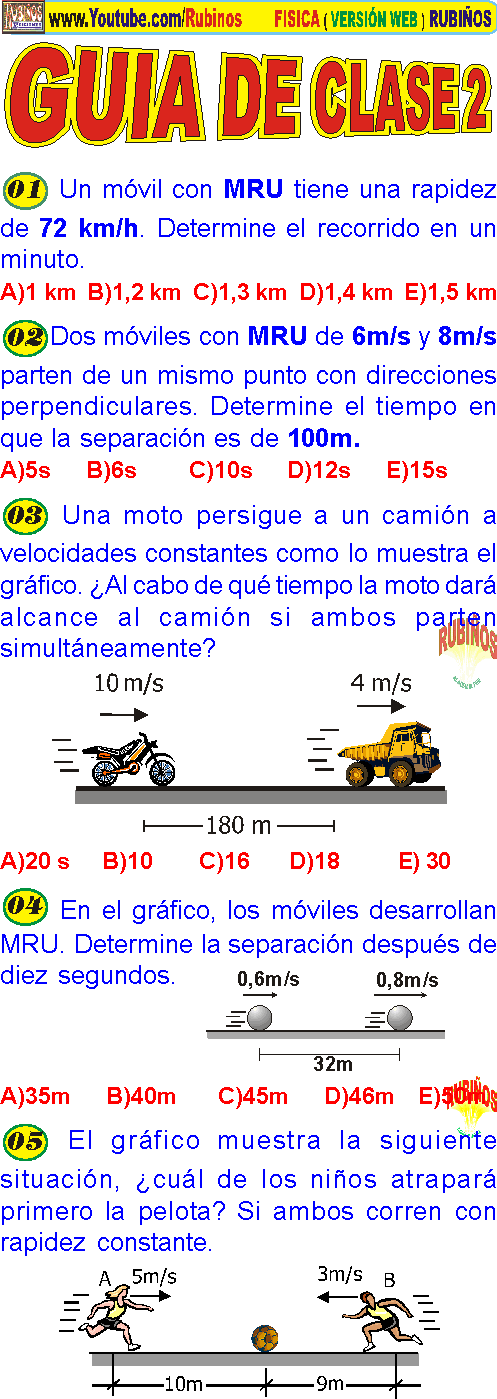MRU EJERCICIOS CON RESPUESTAS DE MOVIMIENTO RECTILÍNEO UNIFORME PDF