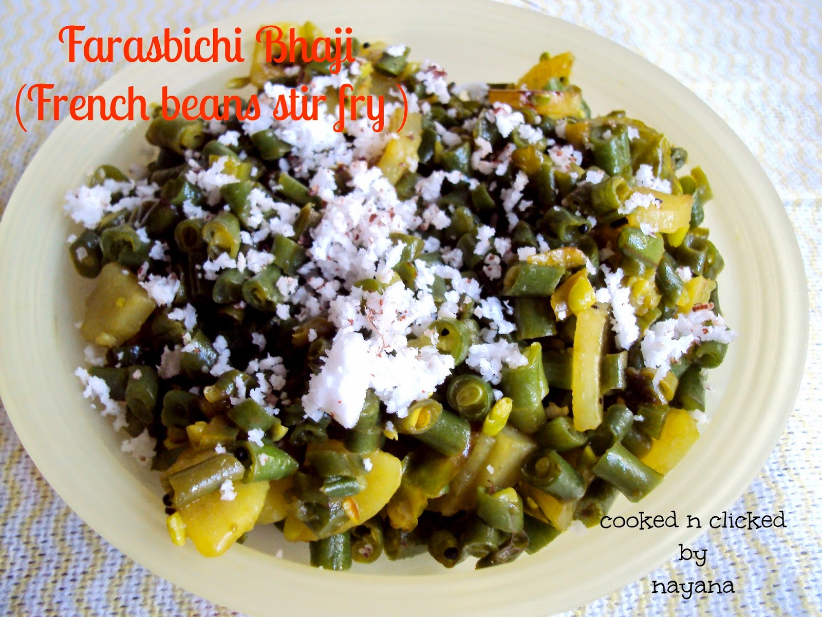 nayana's-kitchen-kreations: Farasbichi bhaji ( French beans stir fry )