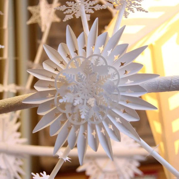 Star-Filled Paper Pajaki Chandelier at The Paper Place