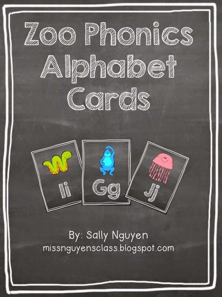 Miss Nguyen's Class: Zoo Phonics Chalkboard Alphabet Cards