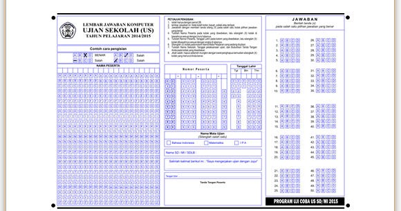 Format LJK Lembar Jawaban Komputer Ujian dan Ulangan Sekolah
