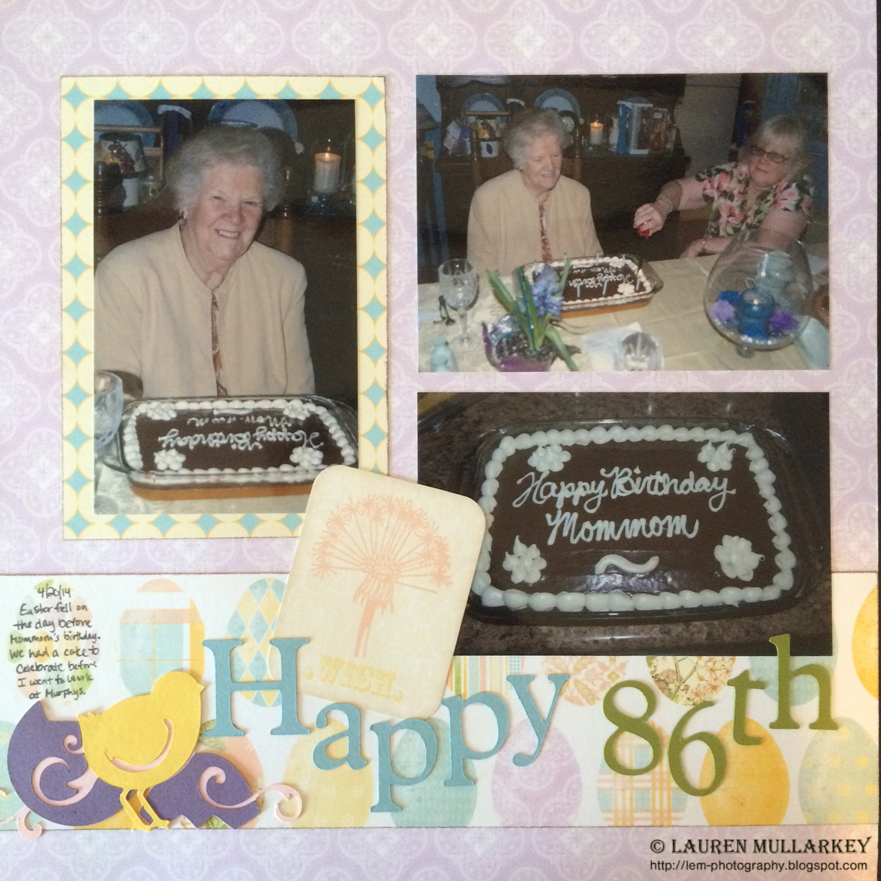 LEM Photography and Papercrafting: Easter Birthday Layout