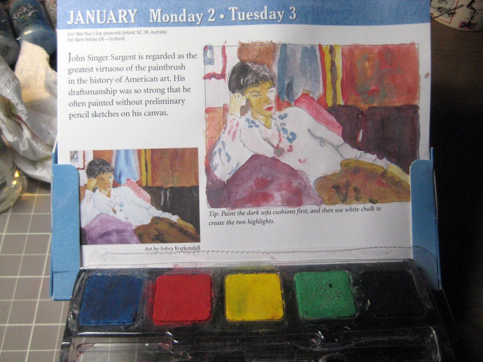 DecorablesArt: Watercolor-A-Day Calendar - John Singer Sargent