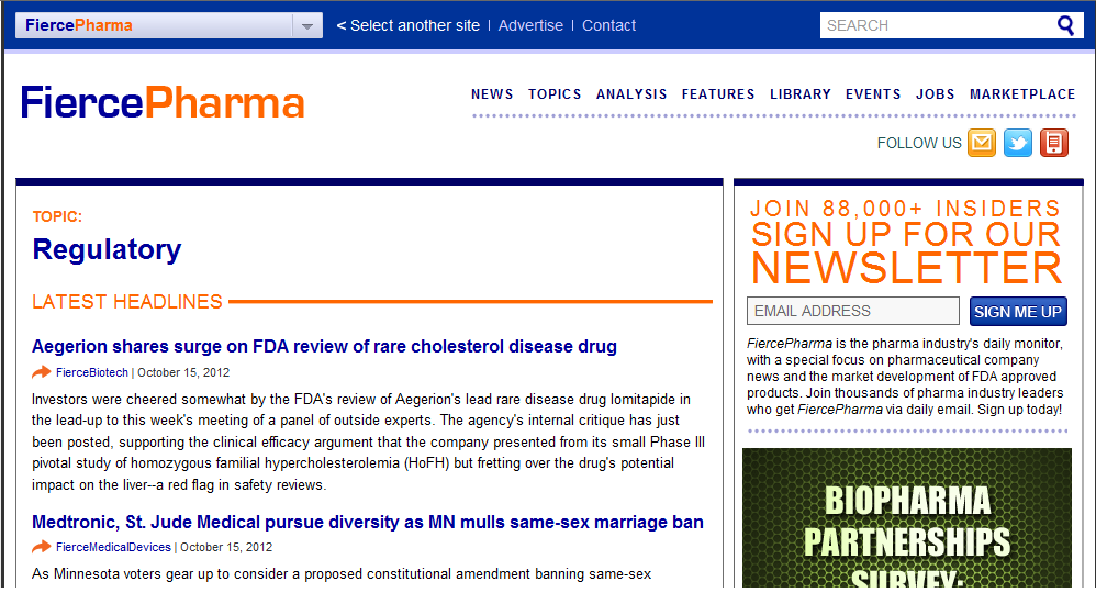 Site of the Day: FiercePharma