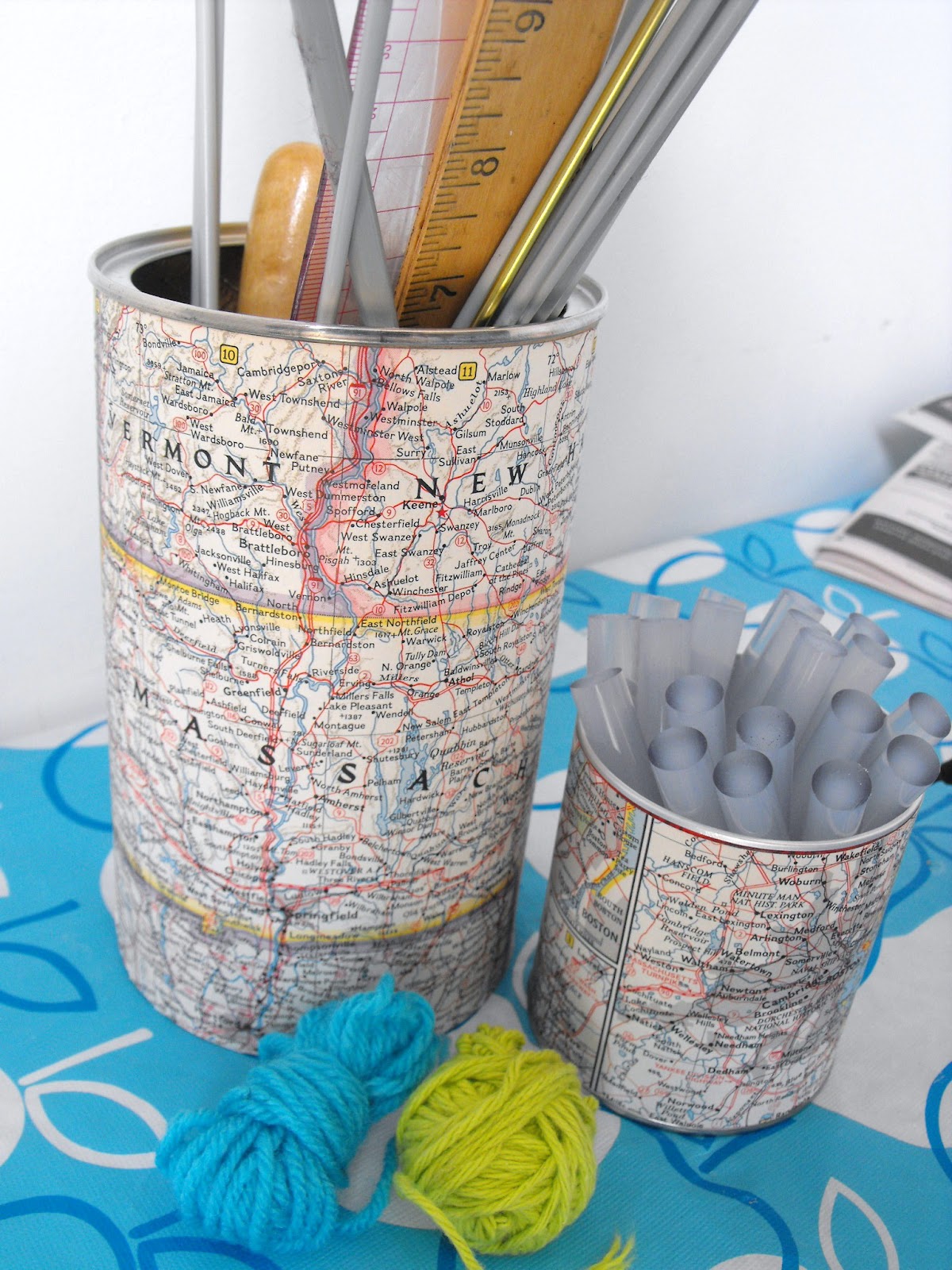 Ruby Murrays Musings: Ways with Vintage Maps - Recycled storage