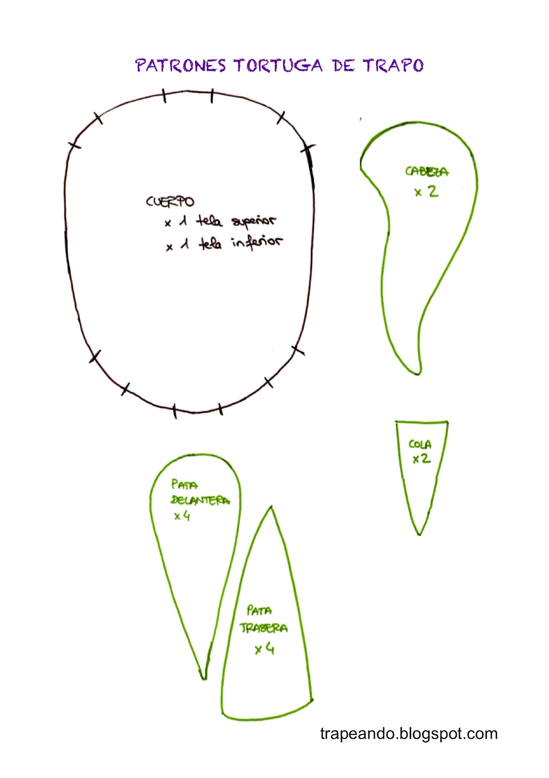 Trapeando: hilos y trapos: TORTUGA DE TRAPO