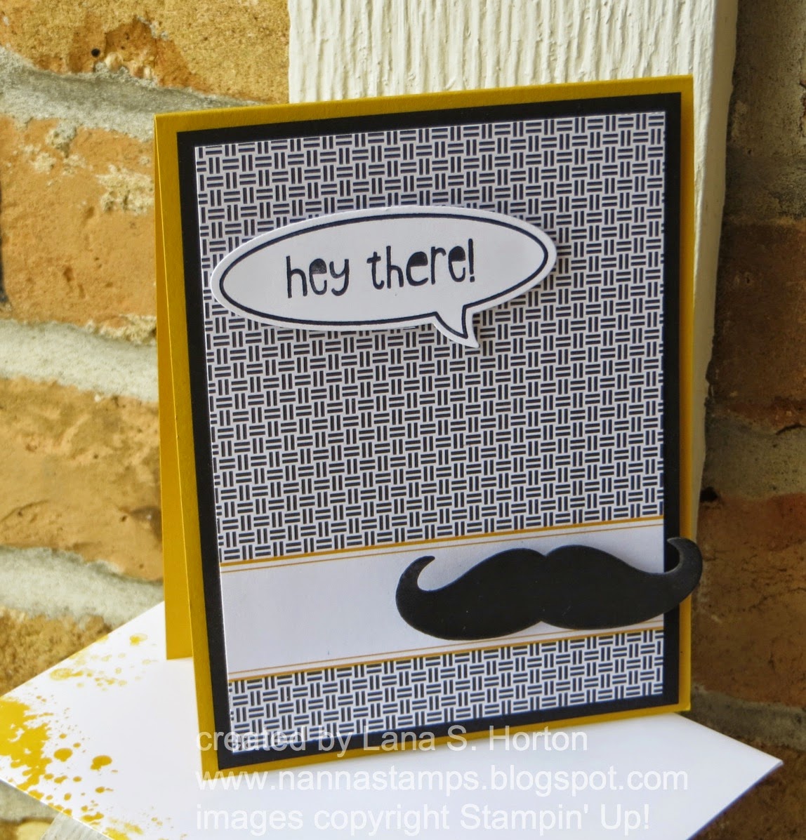 Stamping with Nanna: Black and White Mustache Card Fun