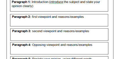Teens C Land: Writing Task 5 - Opinion Essay