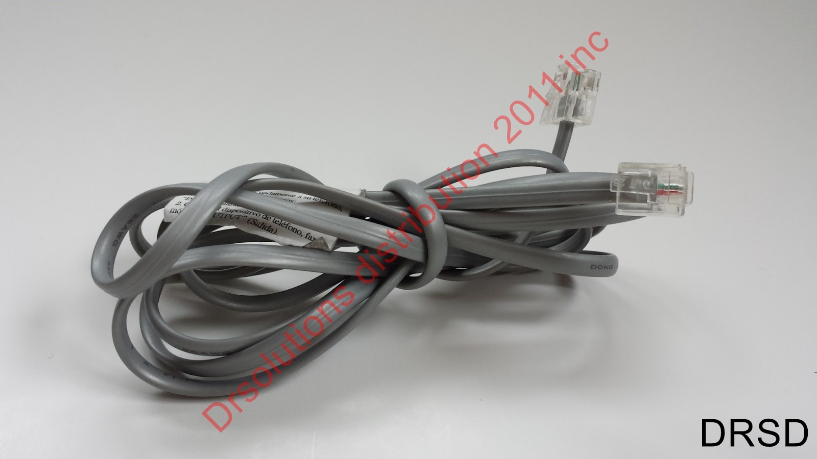 Drsolutions-distribution : Phone cable E189858 AWM 20251, grey, 6 ft