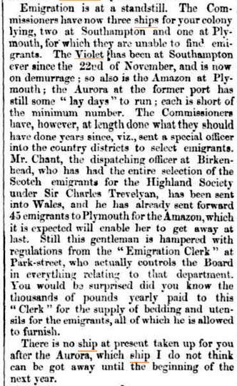 Backtracking: Voyage to Australia: the ship 'Violet'