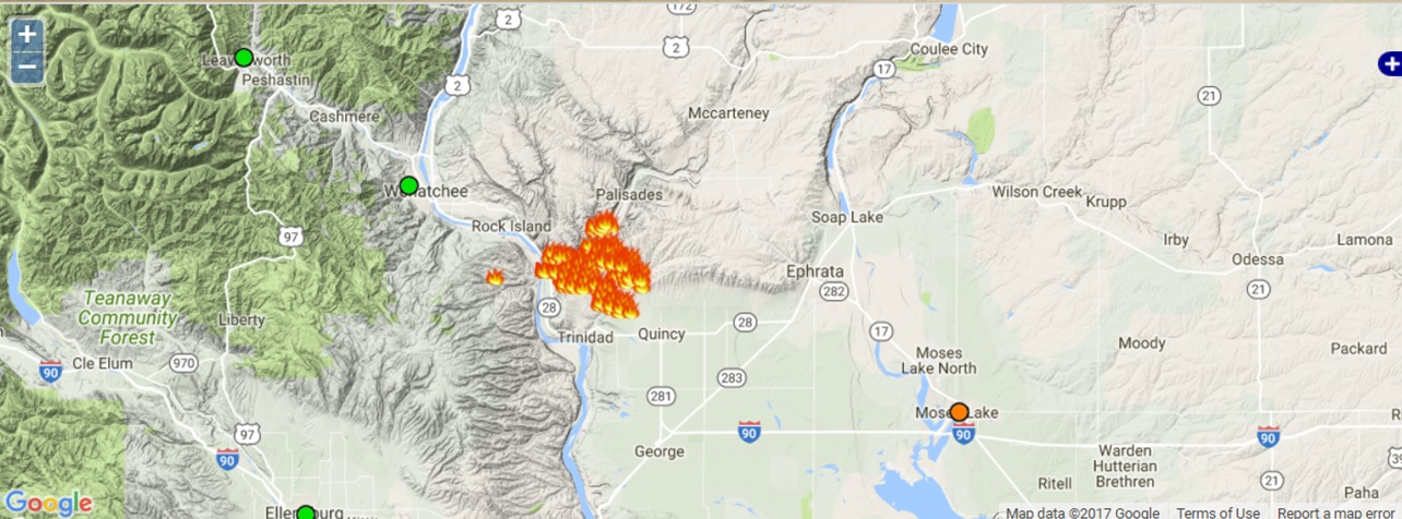 Washington Smoke Information: 6/28/17 Wildfire smoke affecting Grant ...
