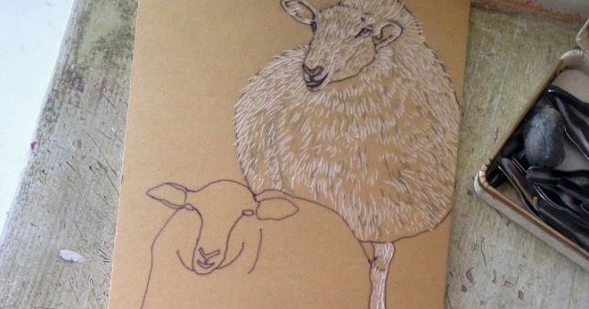 Anne E May Impressions: Sheep Linocut
