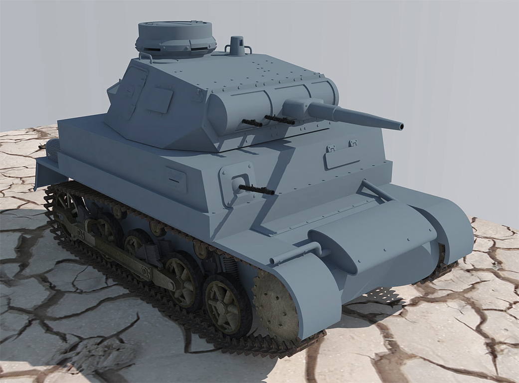SketchUP Power 草圖力量: Panzerkampfwagen 1 Ausf A gas Experimental Tank (1 ...