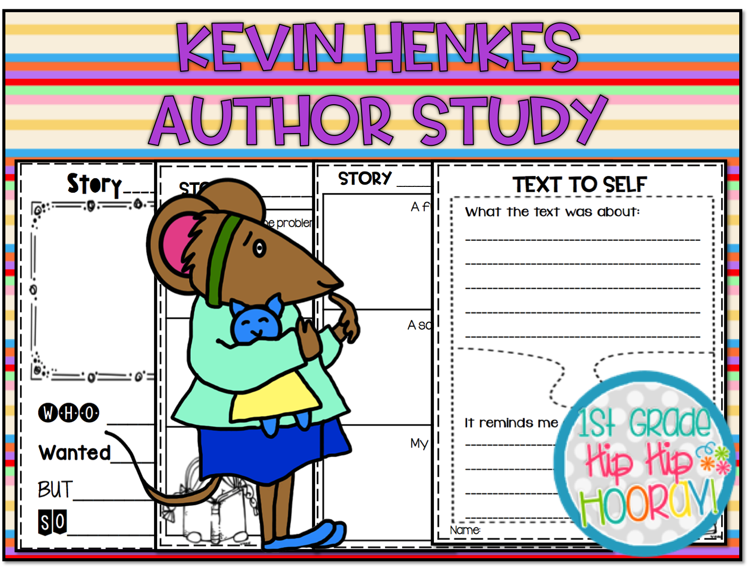 1st Grade Hip Hip Hooray!: Kevin Henkes Author Study