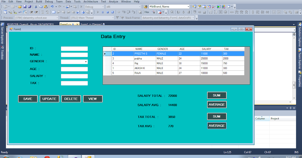 C Code For Sum And Average Datagridview Column In C Tutorial