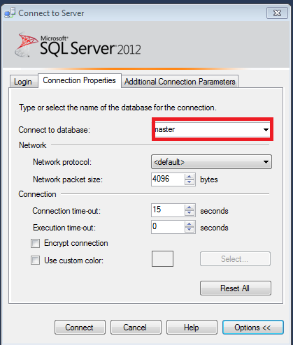 msqlserver : Cannot open user default database