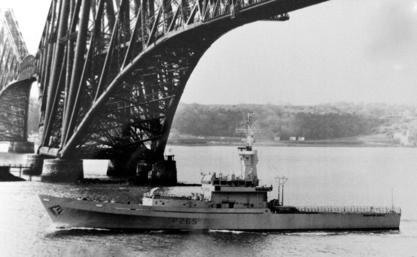 Tour Scotland: Old Photograph HMS Dumbarton Castle Forth Bridge Scotland