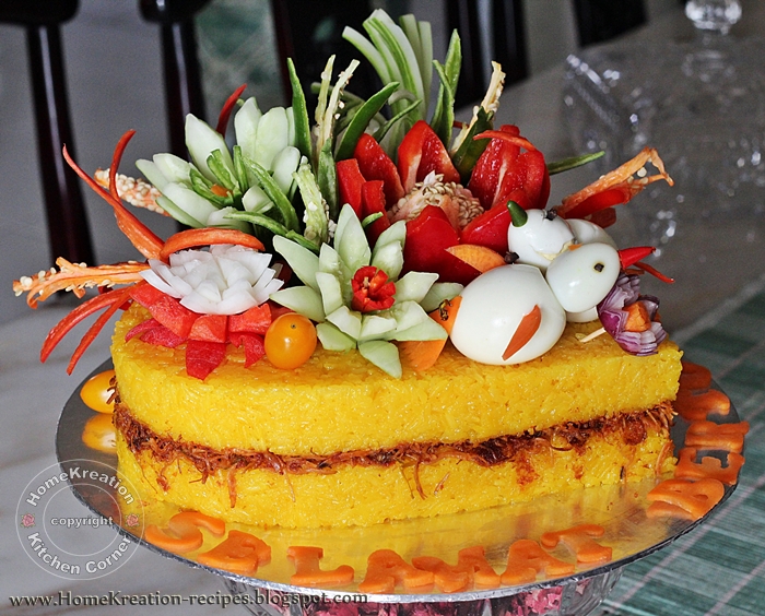 HomeKreation - Kitchen Corner: Gubahan Pulut Kuning Lapis Serunding ...