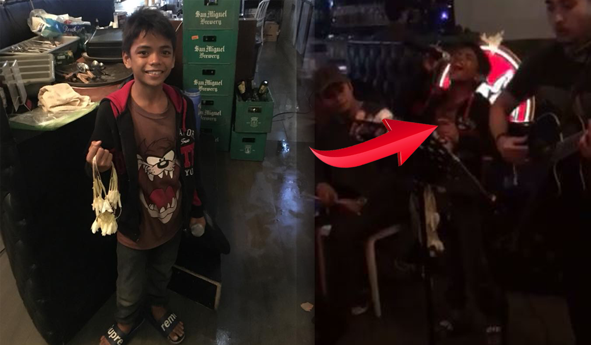 Isang Batang Nagtitinda Ng Sampaguita Nag Viral Matapos Kantahin Ang Versace On The Floor Ni