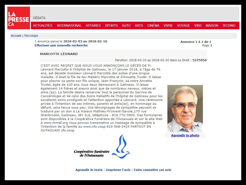 Zigzag de photos: Un triste décès