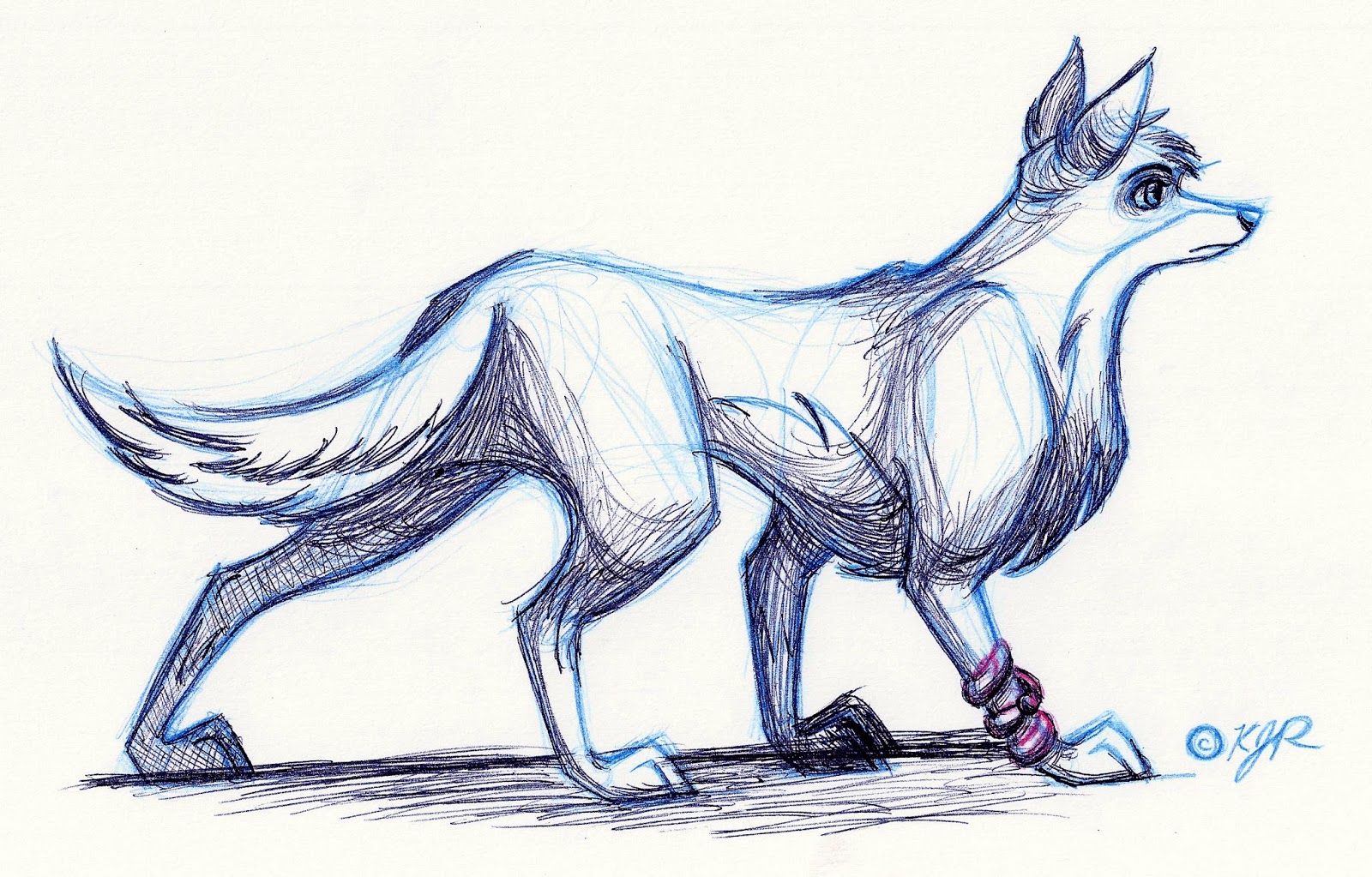 Visually developing ideas and stories using 2D design!: Sabre, the wolf