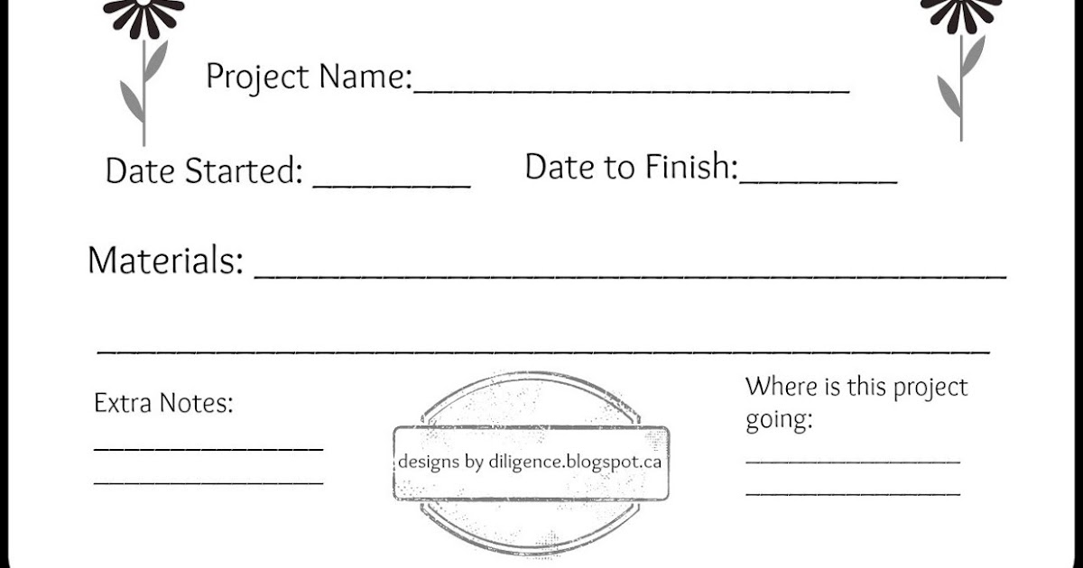 Designs by Diligence: Free Printable: Project Cards