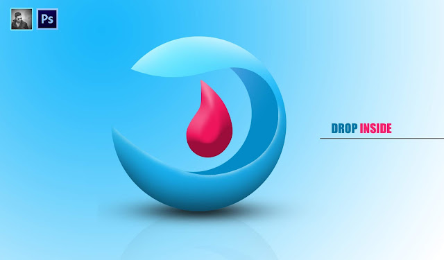 Drop Inside Logo Sky Blue Background