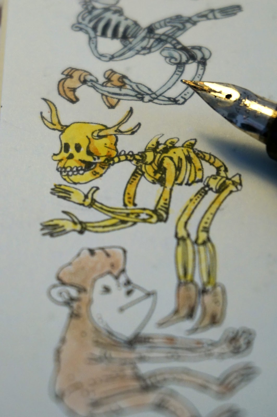 Mattias Inks: Small yellow skeleton