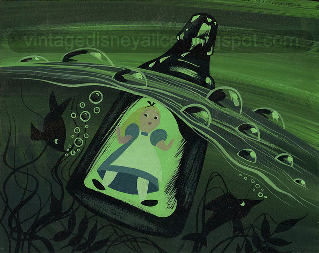 Vintage Disney Alice in Wonderland: Mary Blair Alice in the Bottle on ...