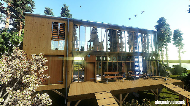 Alexandre Piacsek experimental architecture: American wood house