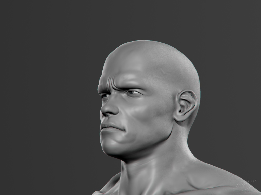 Yin Shiuan's Blog_I Have A CG Dream: Arnold schwarzenegger_WIP_10/13