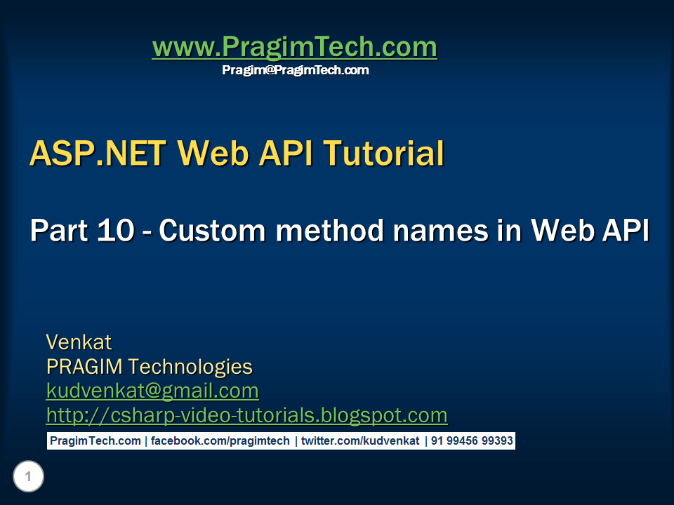 Sql Server Net And C Video Tutorial Custom Method Names In Aspnet Web Api