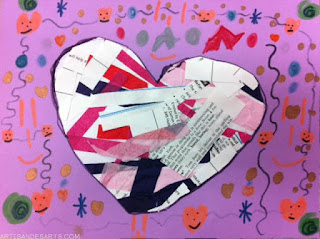 artisan des arts: Heart collages - grade 1/2