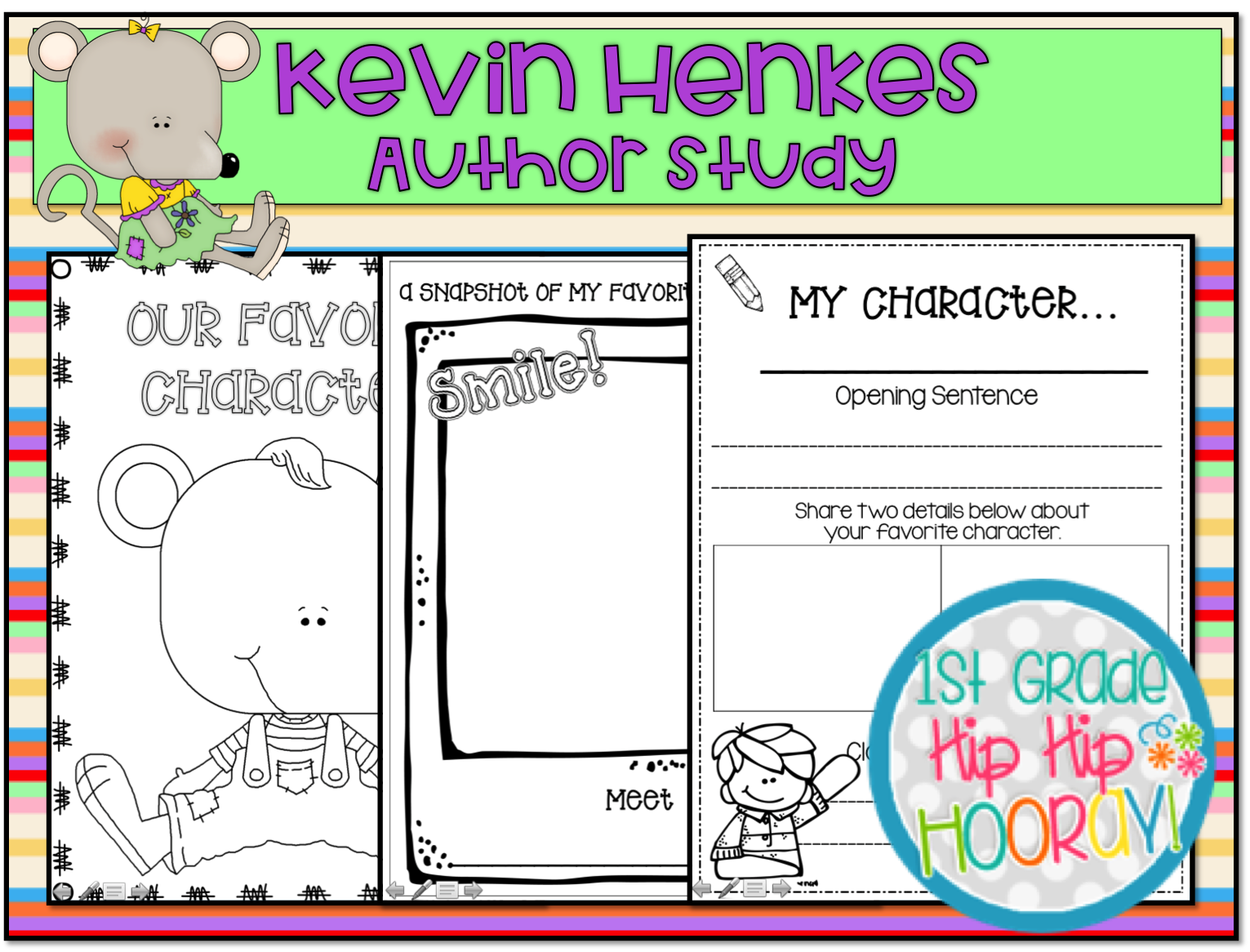 1st Grade Hip Hip Hooray!: Kevin Henkes Author Study