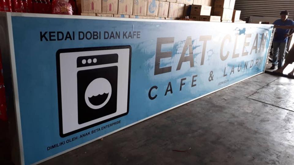 Signboard Murah: LED LIGHTBOX BACKLIT STICKER- EAT CLEAN- Cyberjaya