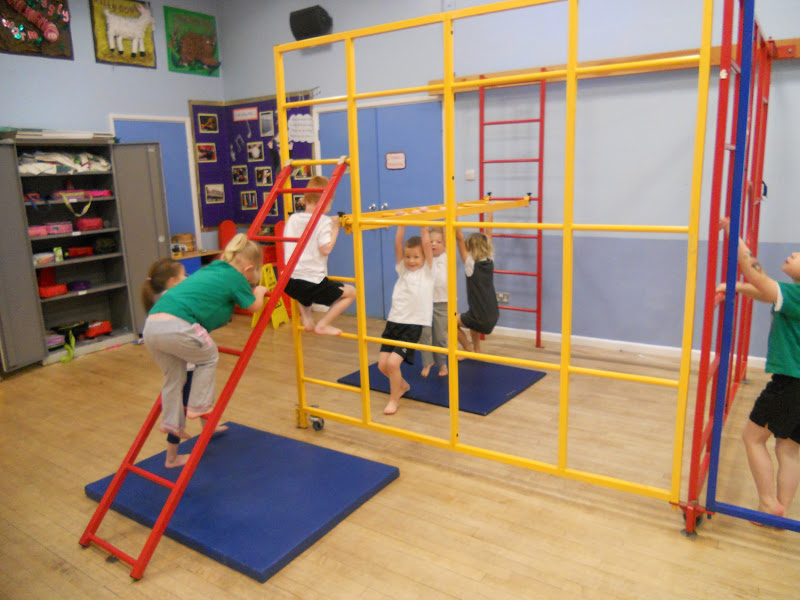 Pontyclun Primary School, Reception Class: PE using apparatus