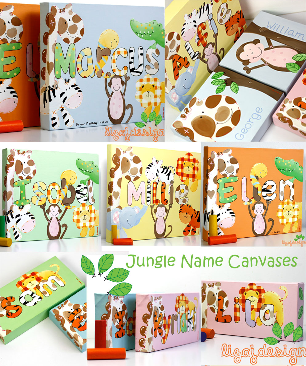 Liza J design: Jungle Name Canvases- Personalised