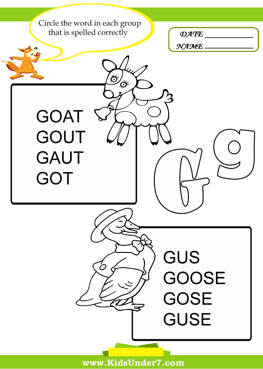 Letter G Words Preschool | Mardianafapet