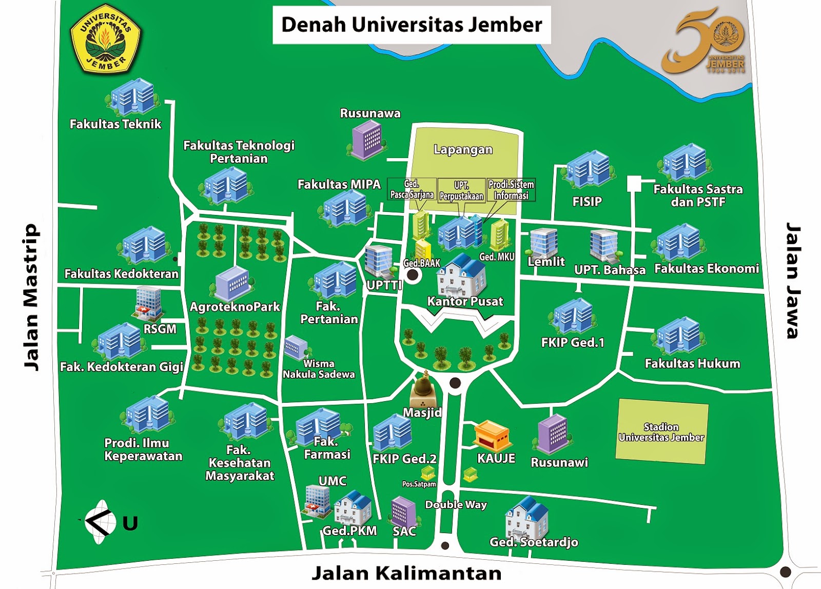 Berikut Peta dan DenahUnej (Universitas Jember), Jawa Timur