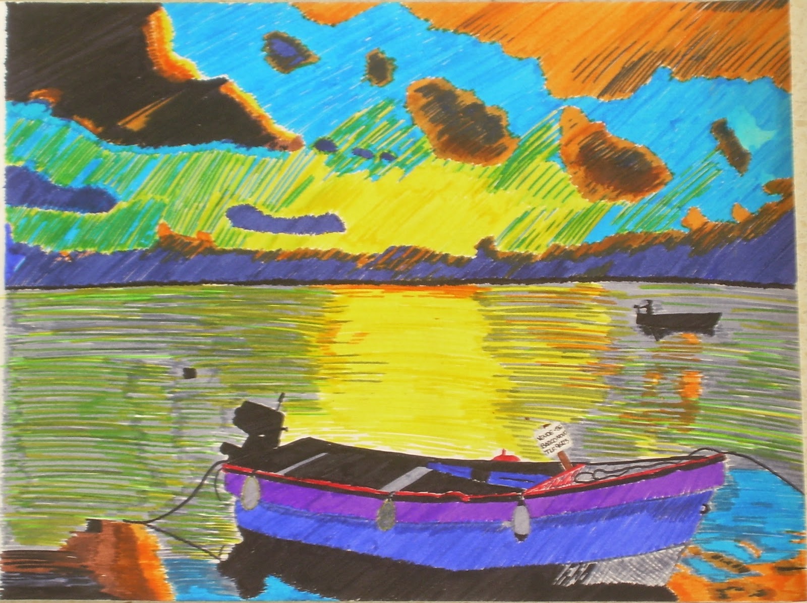 Didáctica de la expresión plástica y visual: Rayado con rotuladores