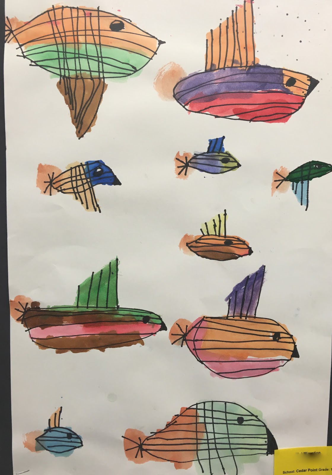 Art Room Blog: 1st Grade Abstract Line Birds--Part of our STEAM Project...