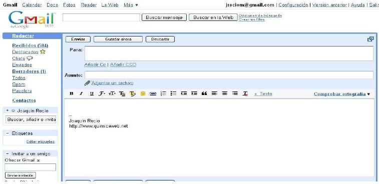 Navegas y utilizas los recursos de la red: Partes de un correo Electrónico