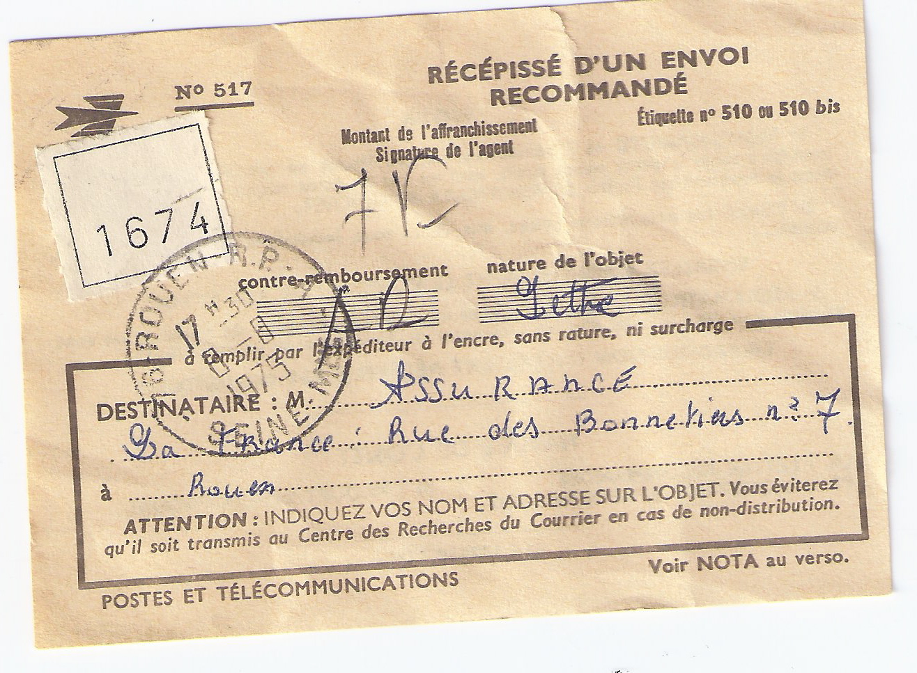 collection: Recommander la Poste 1979