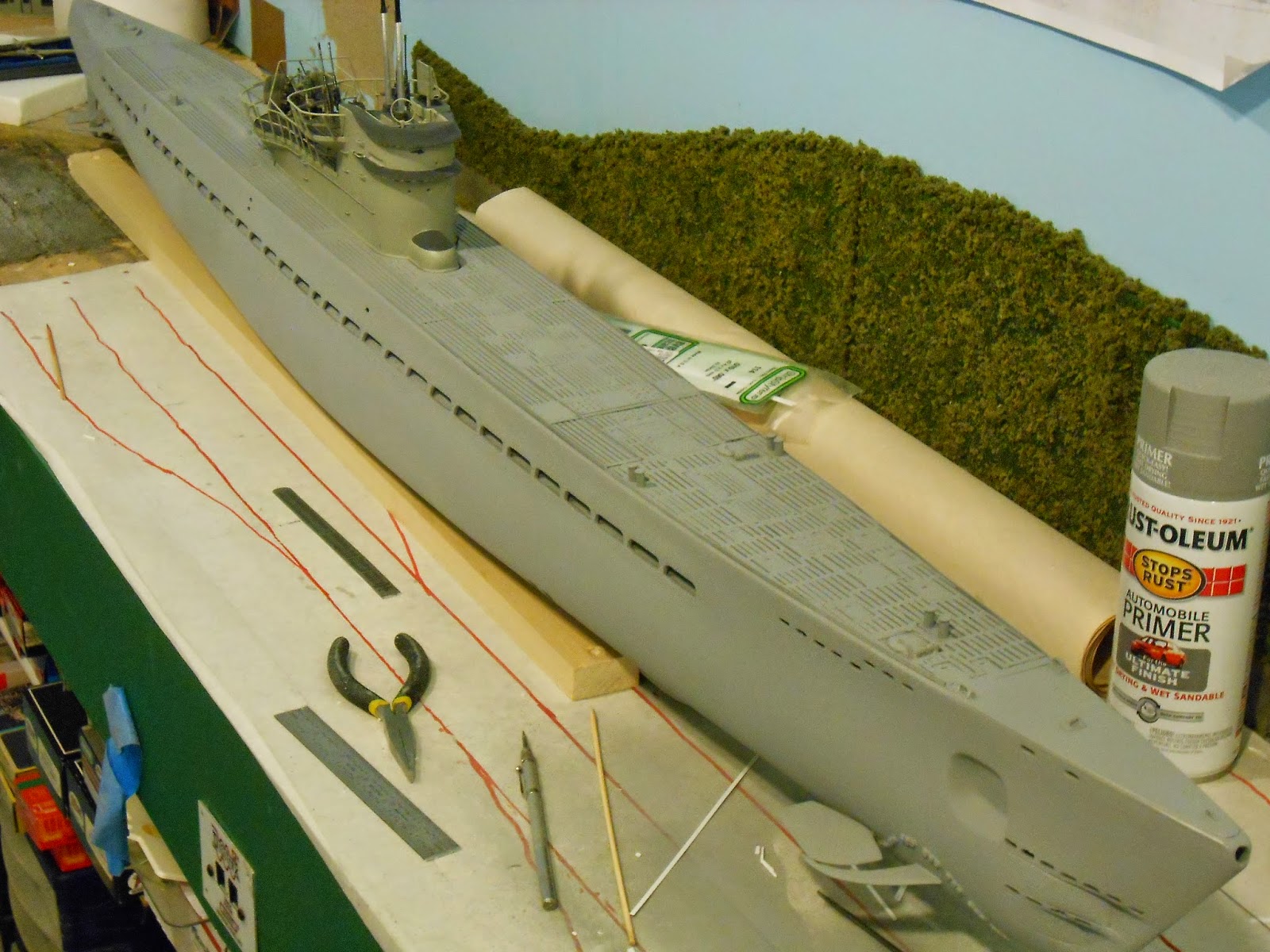 The U-Boat Yard: Hull and deck completed and primed