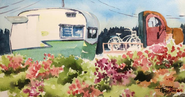 Simone Ritter Art: 1964 SCS Shasta in a Field of Roses