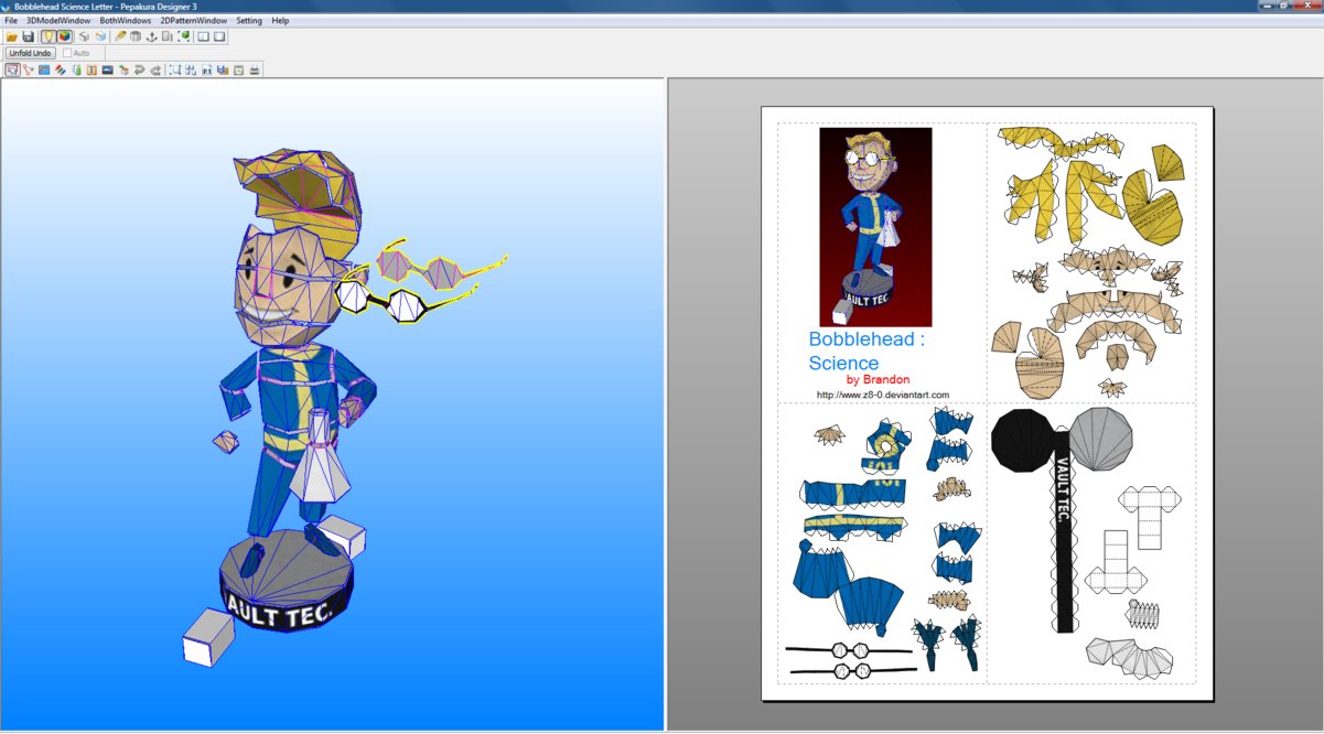 Papercraft - Fallout 3 Science Bobblehead - Papercraft4u | Free ...