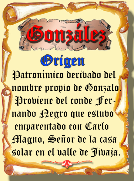 Todo de heráldica: apellido gonzalez , Escudo y Origen